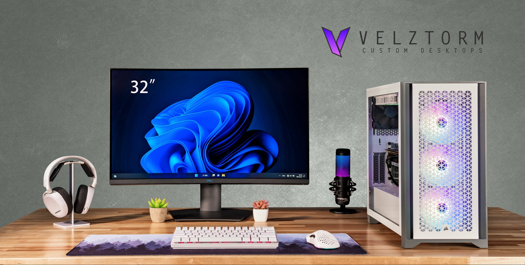Velztorm White Armix Custom Built Gaming Desktop PC (AMD Ryzen 9 7900X ...