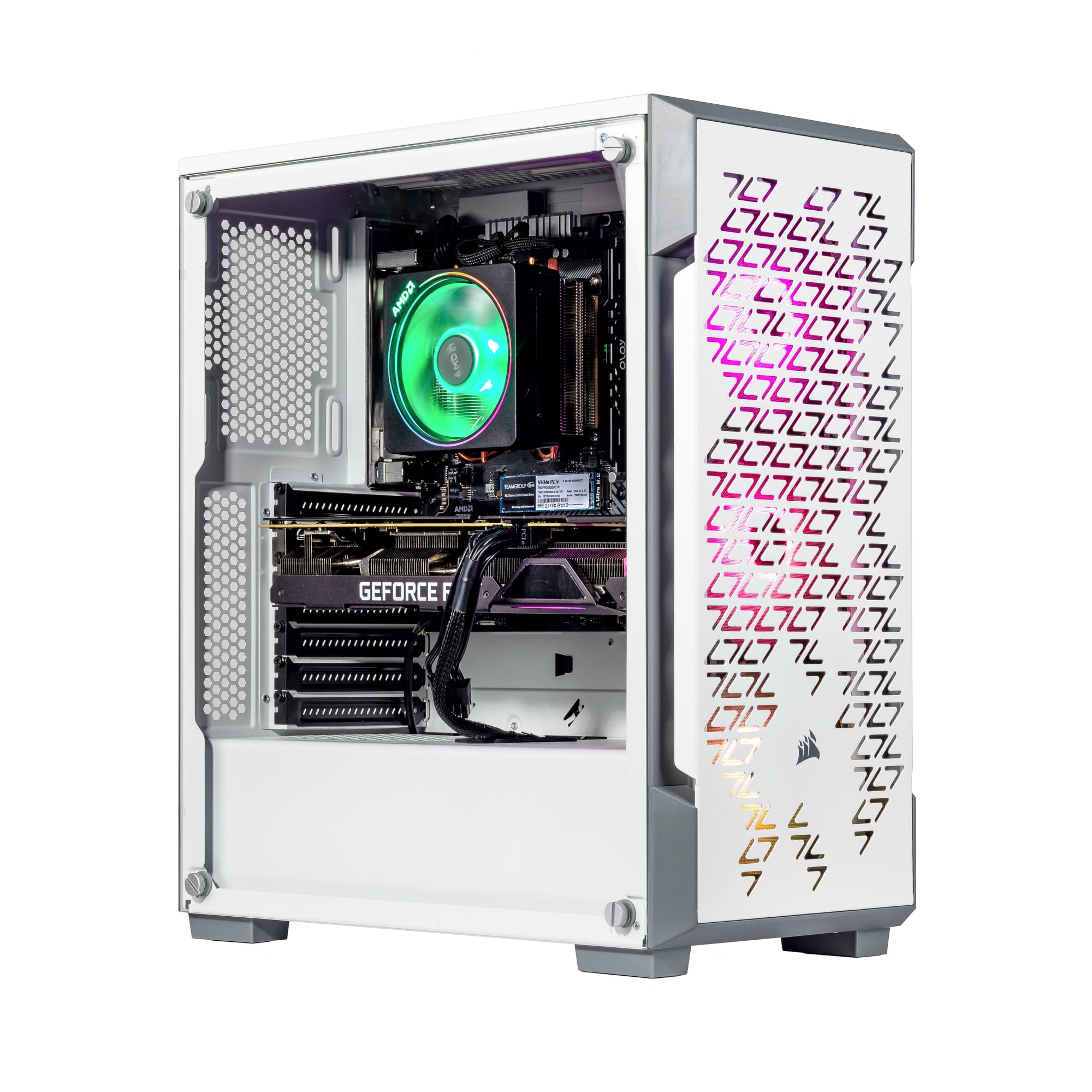 Velztorm White Fultix Custom Built Gaming Desktop PC (AMD Ryzen 5-5500 ...