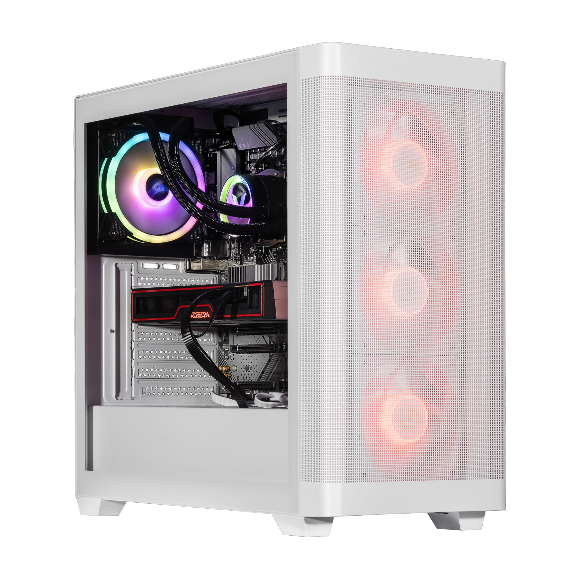 Velztorm White Pilum CTO Gaming Desktop PC Liquid-Cooled (AMD Ryzen 7 5700X 8-Core, Radeon RX ...