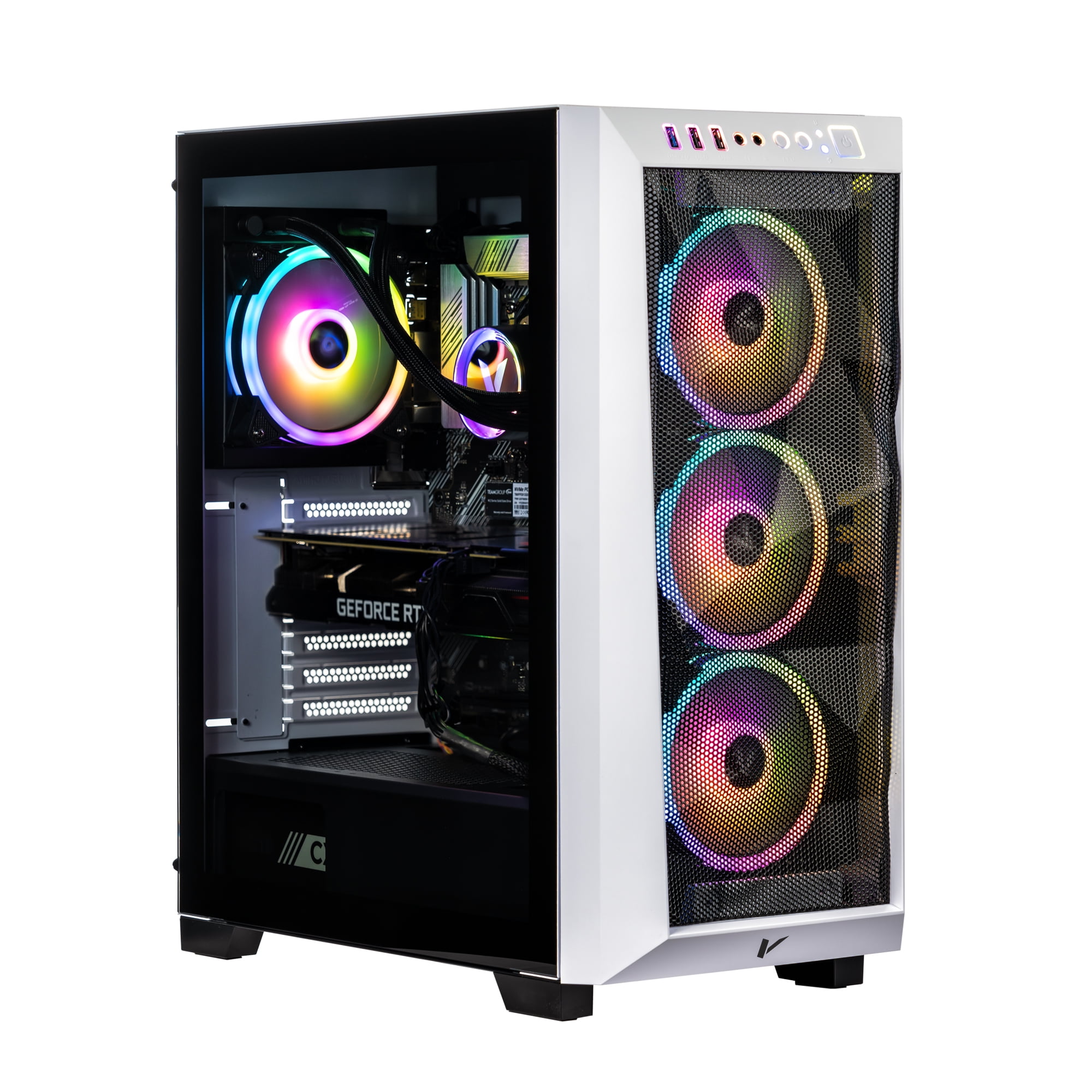 Velztorm White Pilum Gaming Desktop PC Liquid-Cooled (AMD Ryzen 7 5700X 8-Core, GeForce GTX 1650 ...