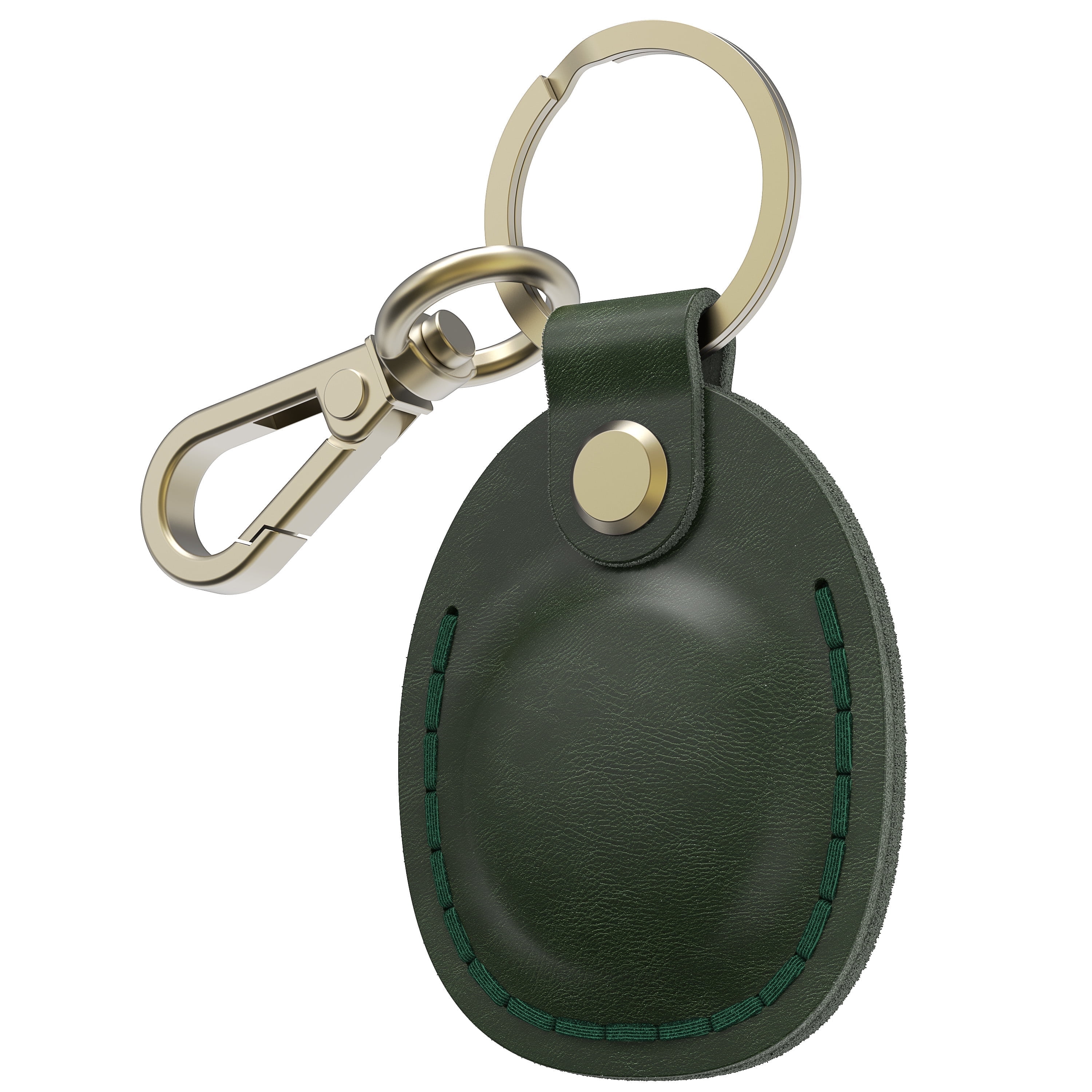 Vena Genuine Leather Case for Apple AirTag Holder Keychain Cover, Green ...