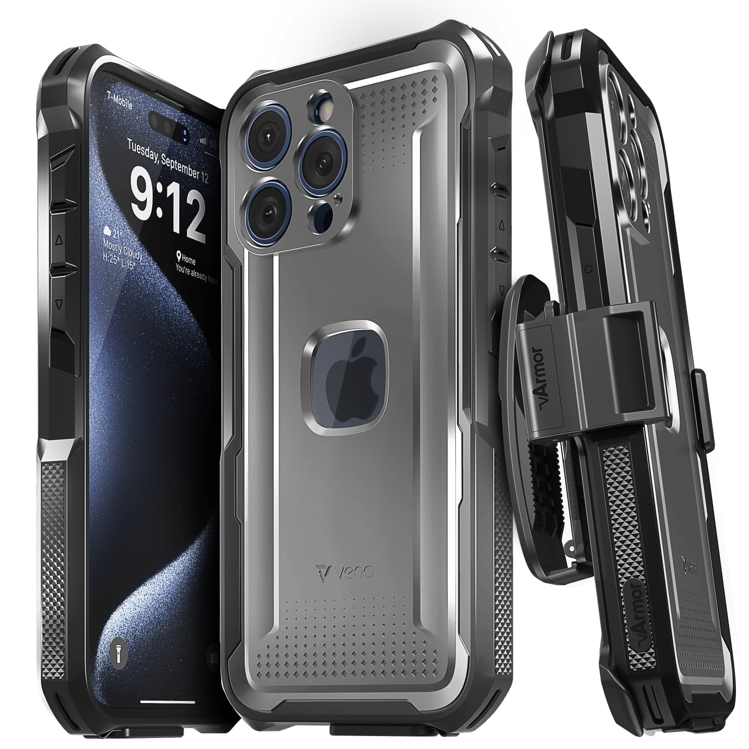 Vena vArmor Rugged Case for Apple iPhone 15 Pro Max (6.7"), (Military Grade Drop Protection ...