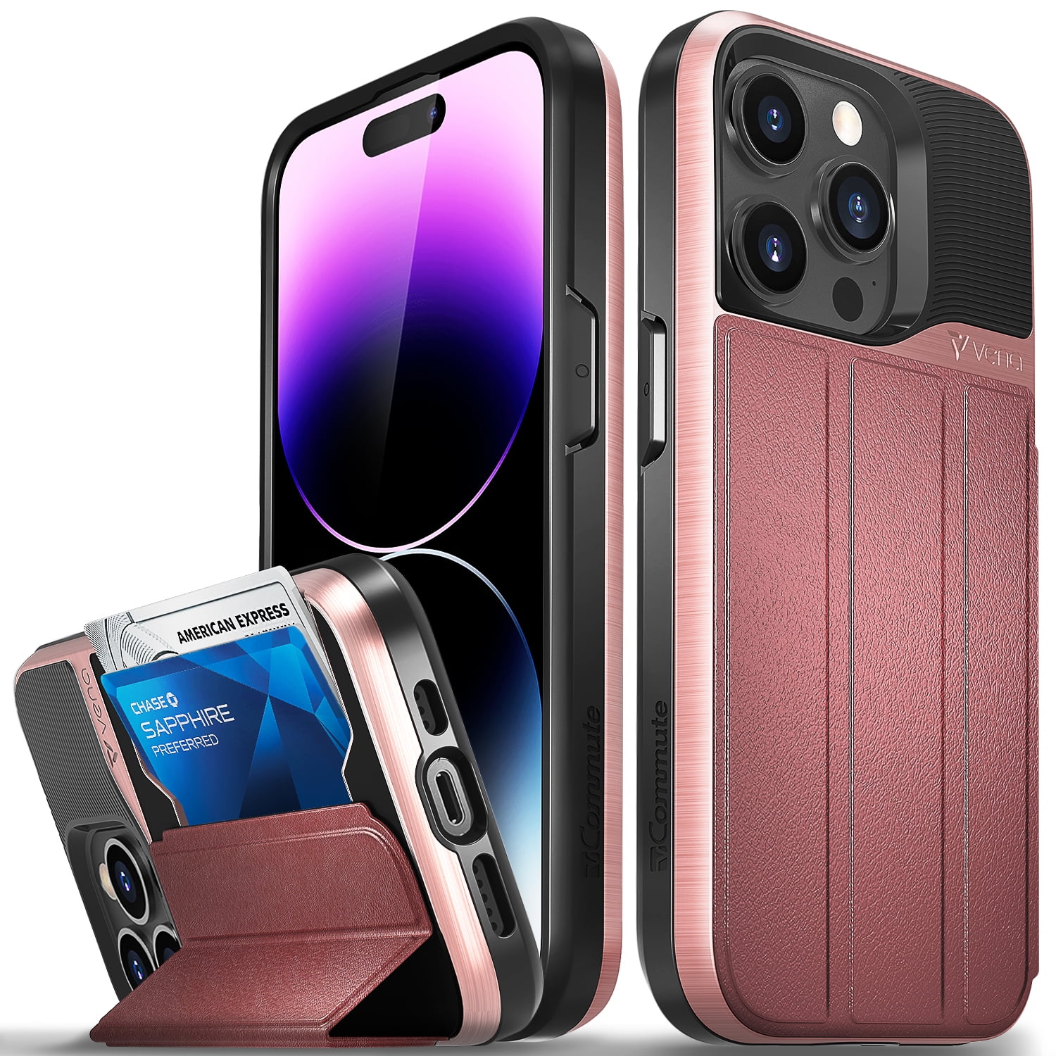 Vena vCommute iPhone 14 Pro Wallet Case, Military Grade, Leather Cover ...