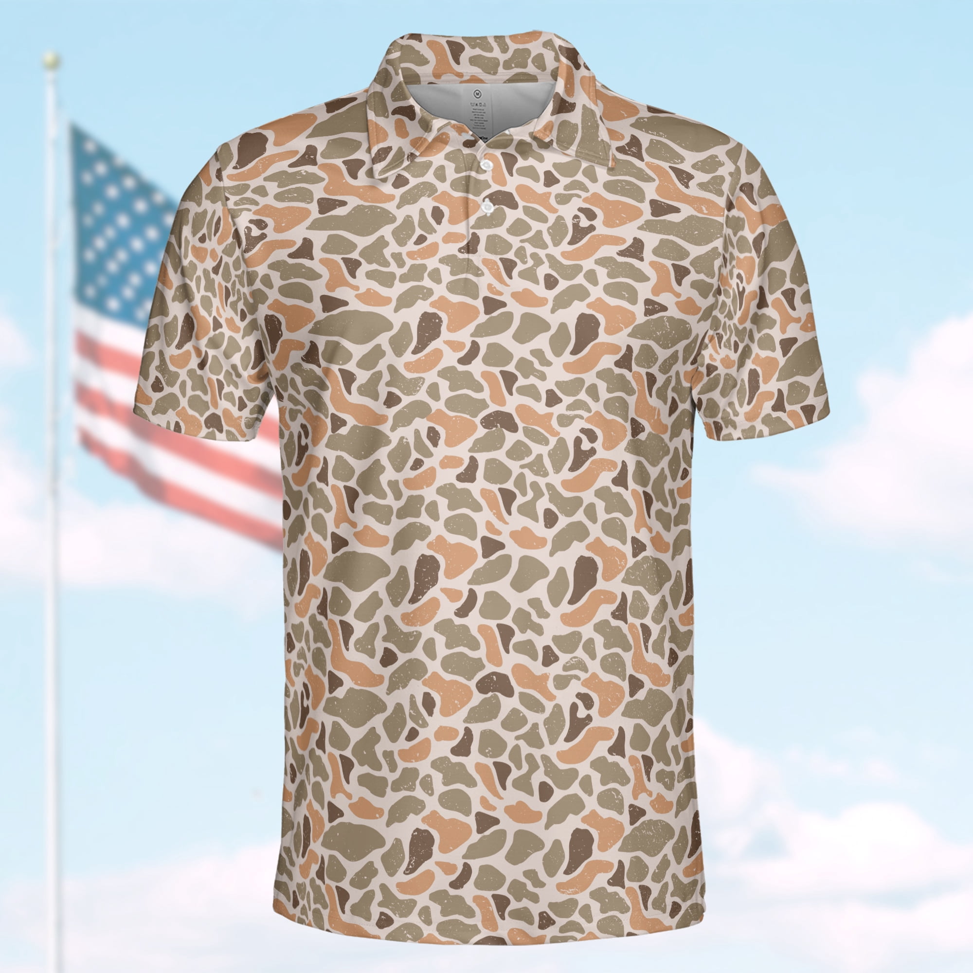 Venado Camouflage Polo Shirt for Men Short Sleeve Outdoors Hunting ...