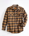 Venado Men's Premium Stretch Flannel Shirt - Perfect Fall Casual Button Down (Small, Plaid Wheat ...