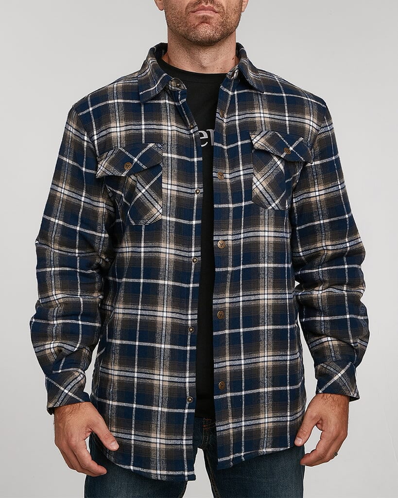 Venado Men's Thermal Lined Flannel Shirt Jacket with Snap Front Closure - Outdoor Button Up ...