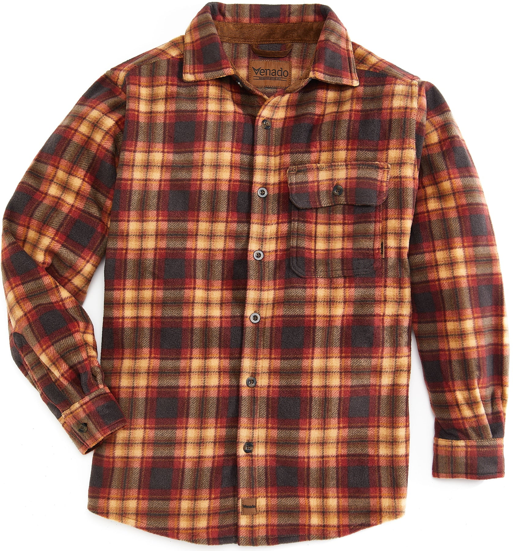 Venado Mens Plaid Shirts for Men - Heavyweight Buffalo Plaid Fleece ...