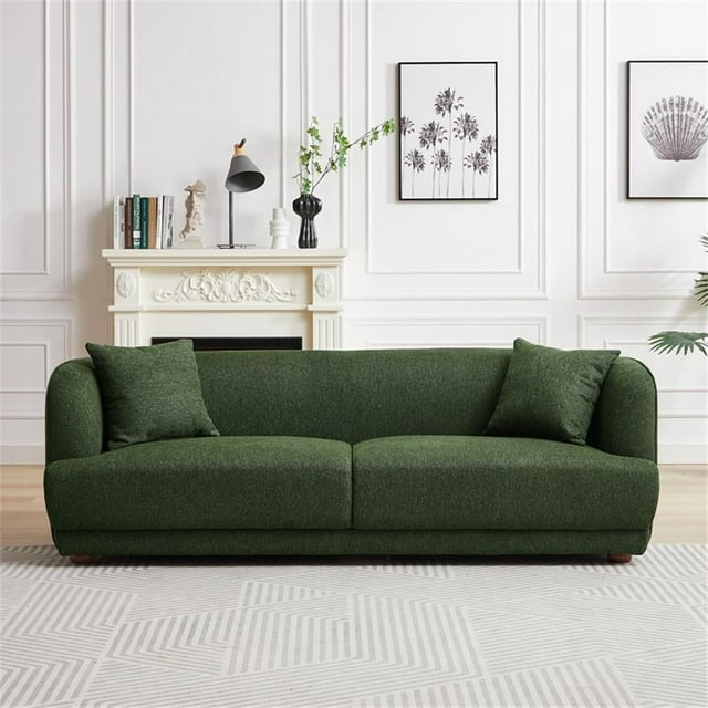Venar Mid-Century Modern Living Room Luxury Fabric Linen Couch in Green ...