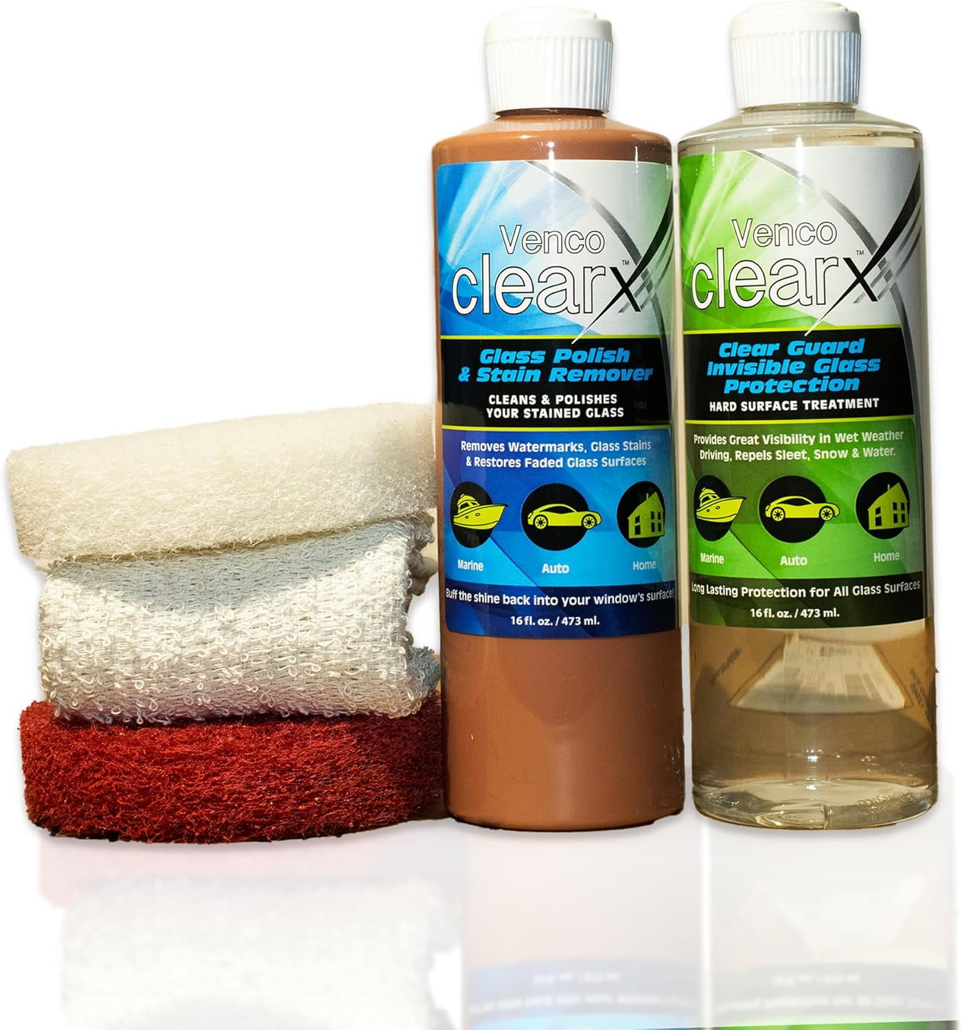 Venco Clear X Glass Polish & Protector - 16oz Kit for Removing Rust ...