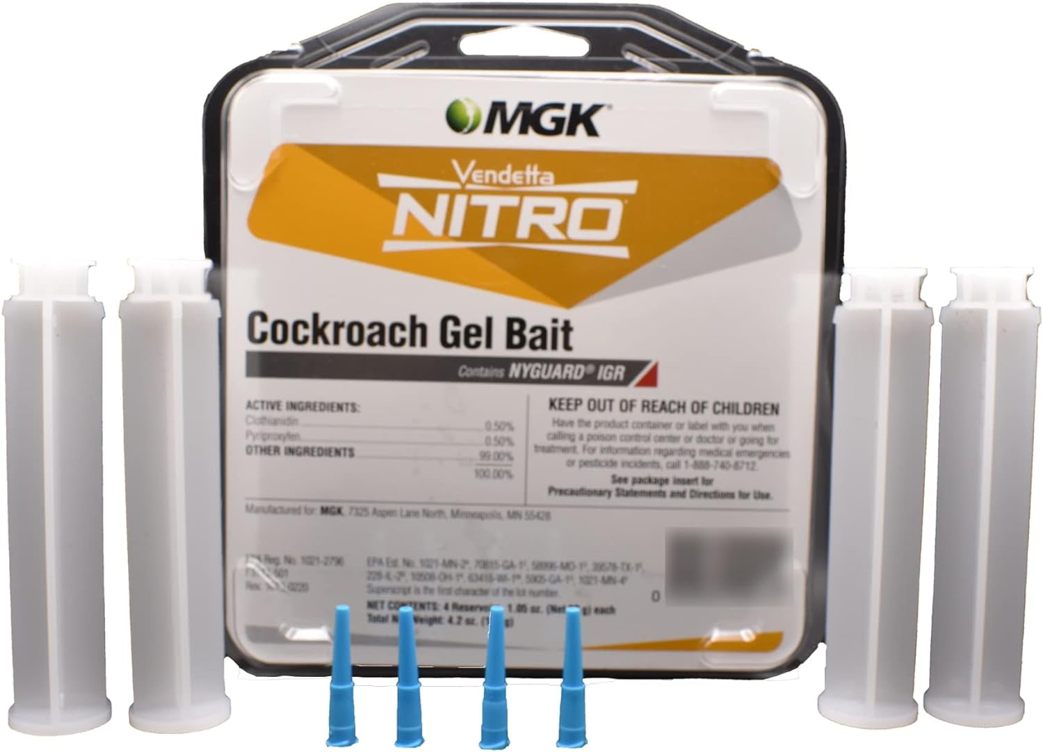 Vendetta Nitro Cockroach Gel Bait 4 x 30g Tubes, 4 Tips & Plungers by ...