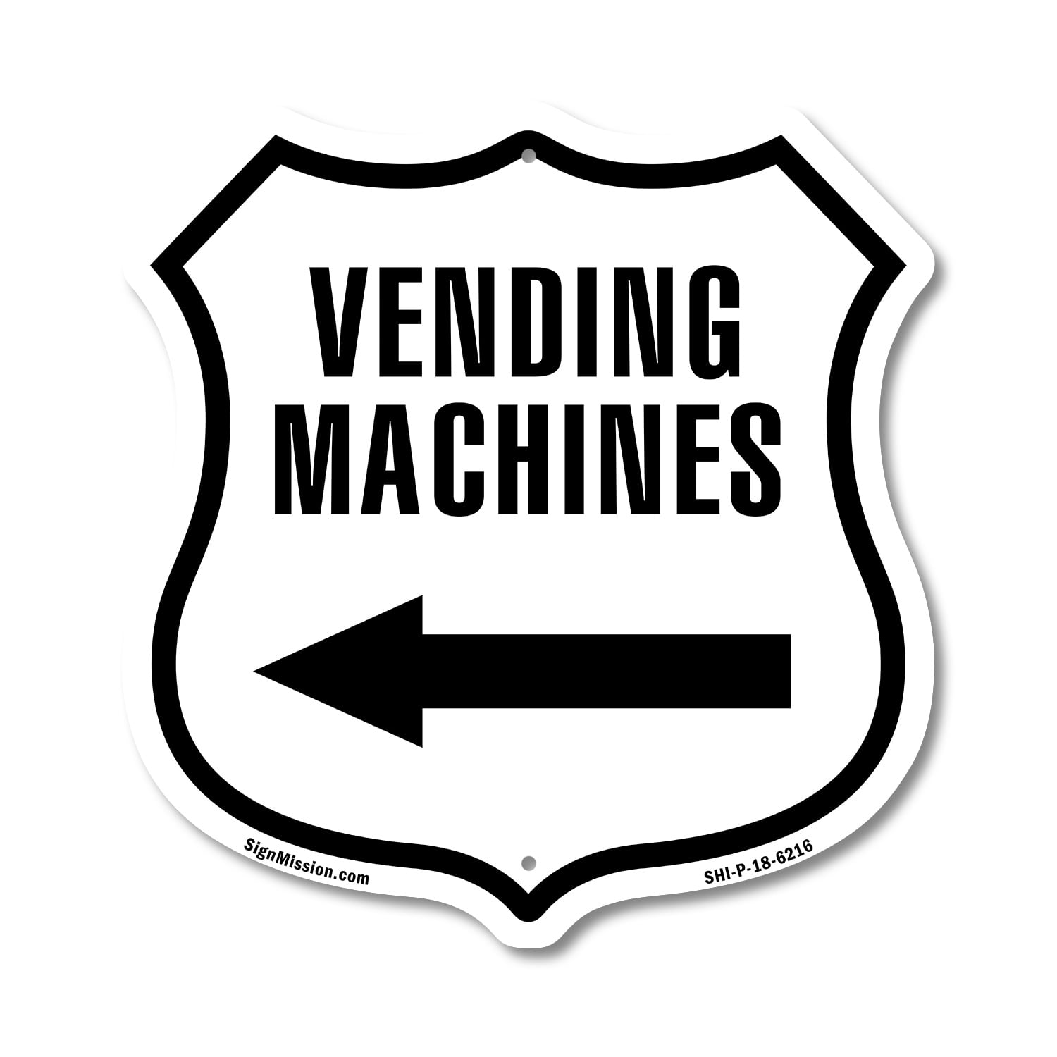 Vending Machines left arrow (2 Pack) 12 inch X 12 inch Shield Shaped ...