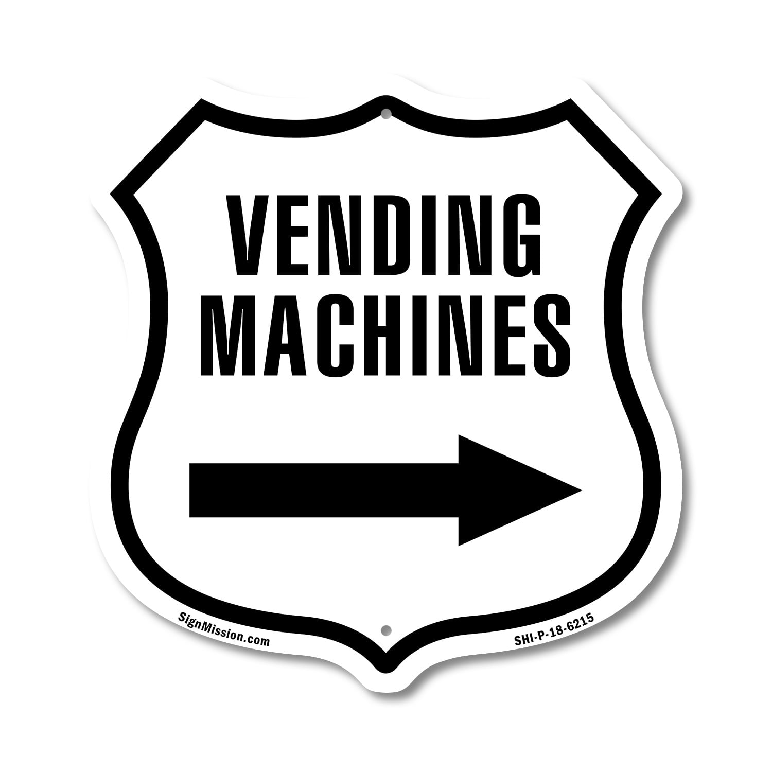 Vending Machines right arrow (5 Pack) 12 inch X 12 inch Shield-Shaped ...