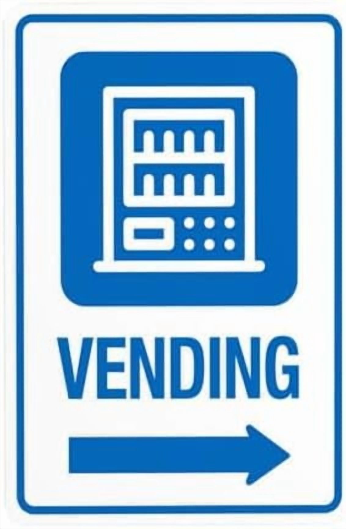 Vending With Righ Arrow Warning Sign, Room Security Metal Signs for ...