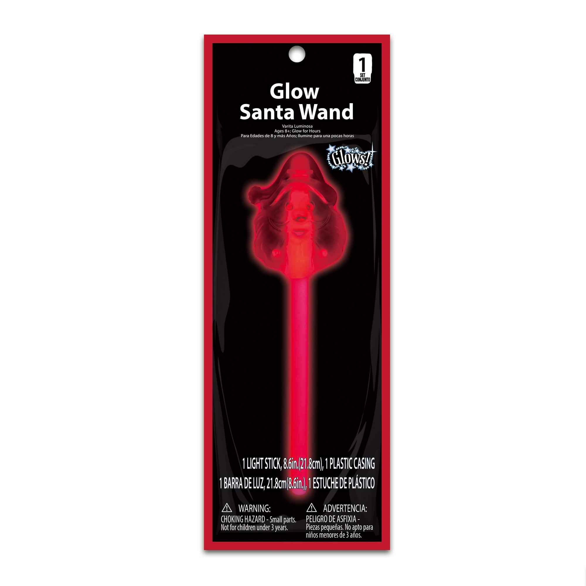 Vendor Labeling Christmas Red Santa Claus Glow Stick Wand, 11.12in. x ...
