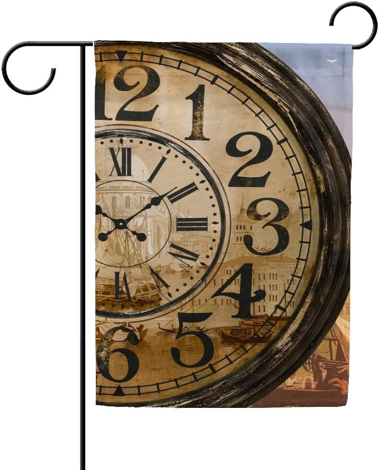 Venetian Clock Vintage Double Sided Garden Flag 12x18 inch Decorative ...