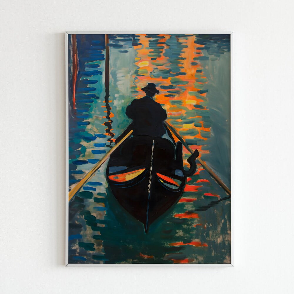 Venetian Gondola Sunset Print, Venice Canal Art Poster, Henri Matisse ...