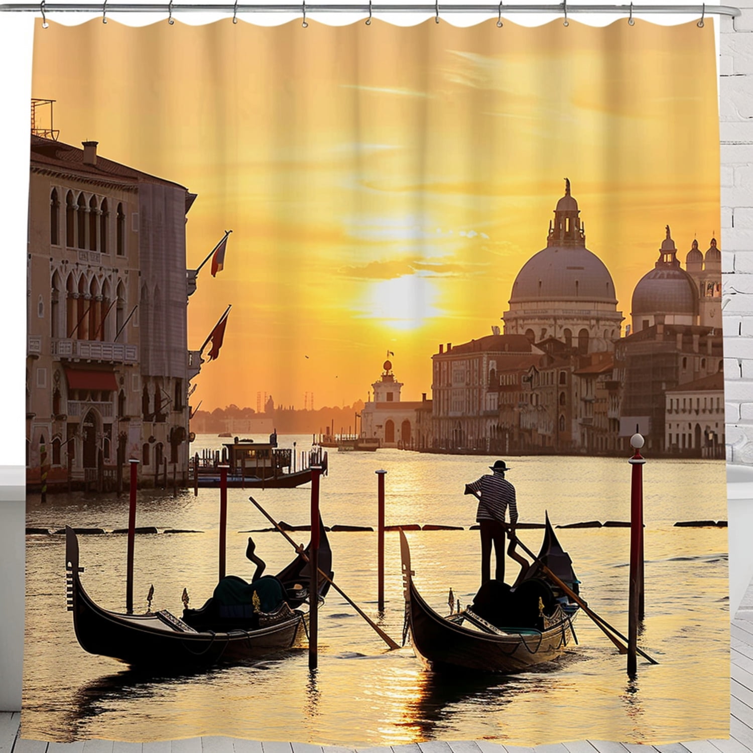 Venetian Sunset Serenity: Gondolas on Canals Iconic Architecture ...