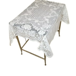 AdonisUSA 60 inch Round Lace Tablecloth with Floral Design. Color ...