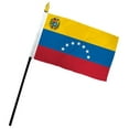 Venezuela Crest With 7 Stars 4"x6" Flag Desk Table Plastic Stick Staff ...