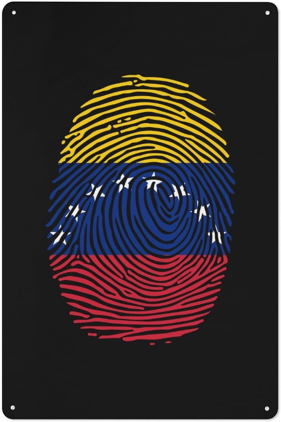 Venezuela Flag Finger Print Funny Metal Tin Sign Wall Art Prints Wall ...