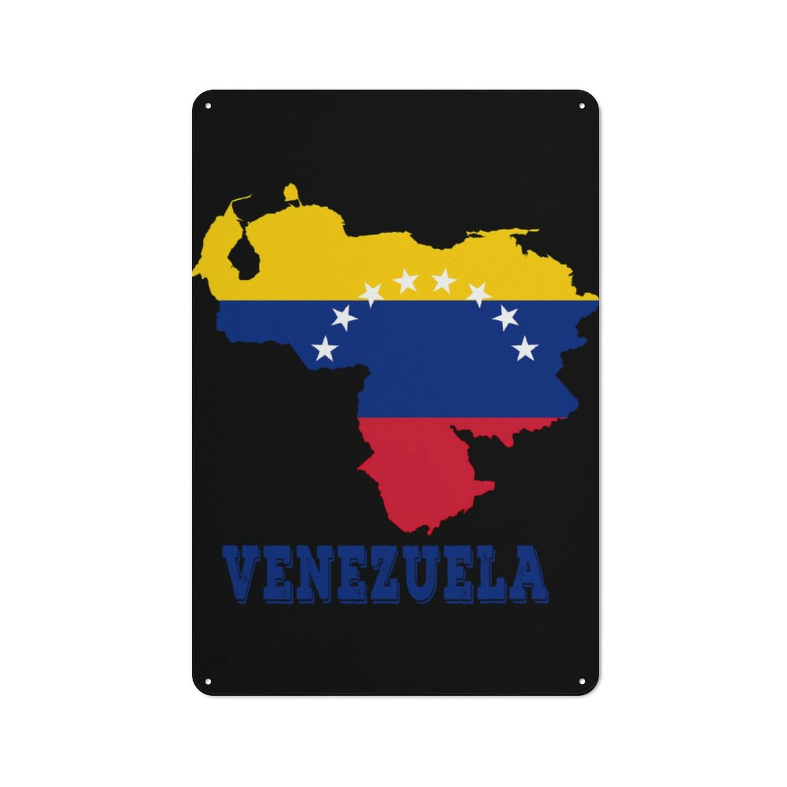 Venezuela Map Flag Metal Tin Sign,Wall Decor Sign Funny Home Decor Tin ...