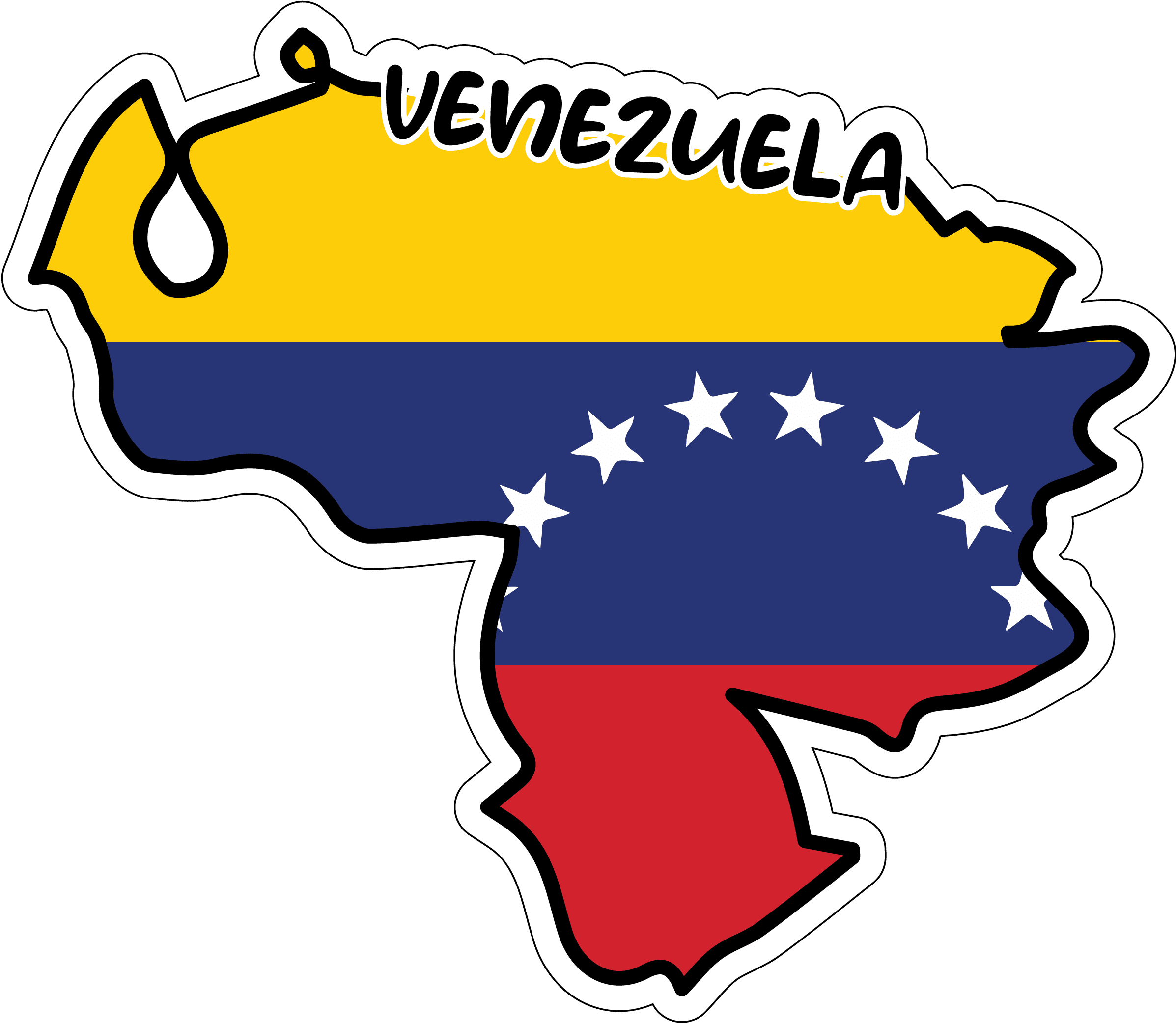 Venezuela Map Flag Sticker Decal / Bolivarian Republic of Venezuela ...