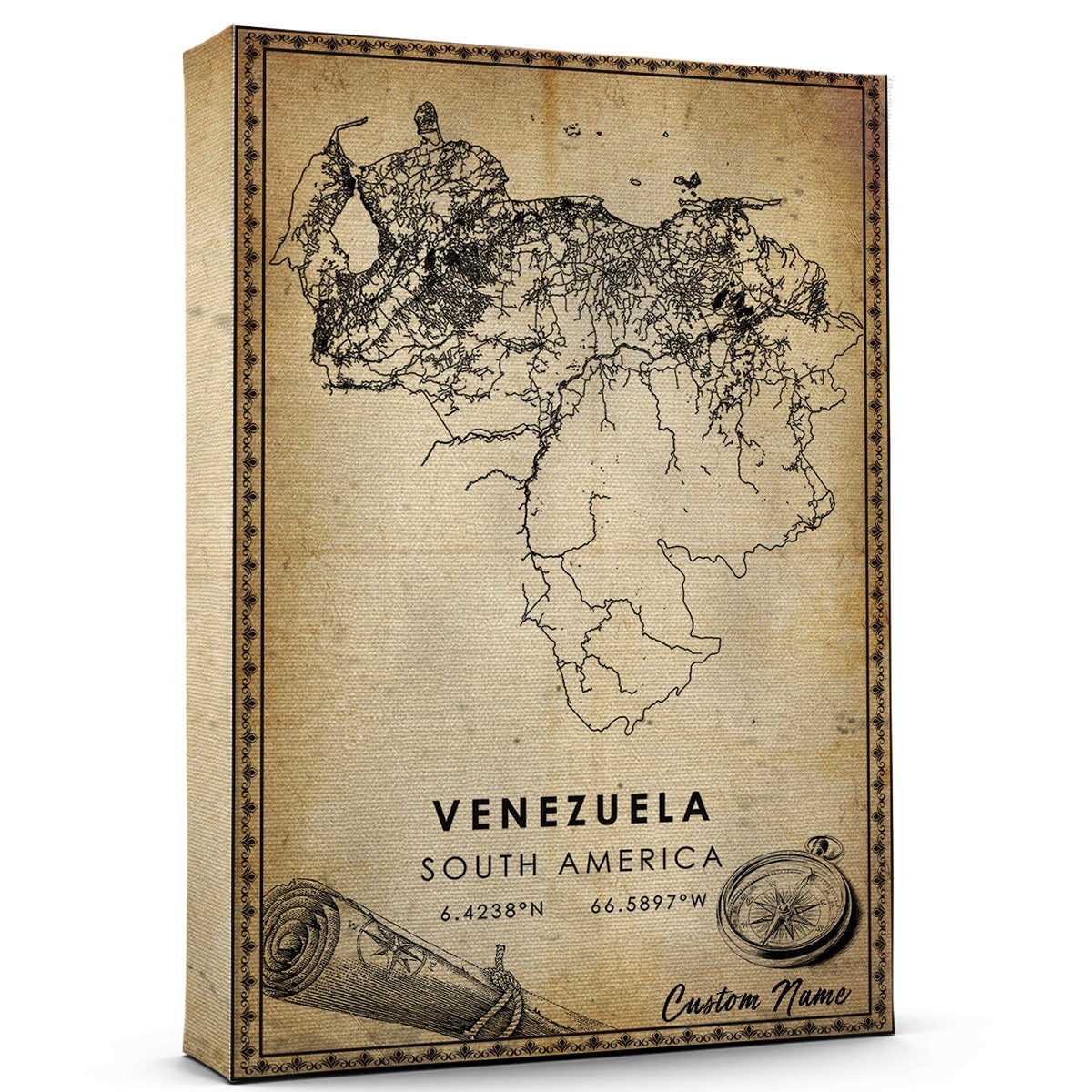 Venezuela Map Poster, South America Map Art Poster, Canvas, Venezuela ...