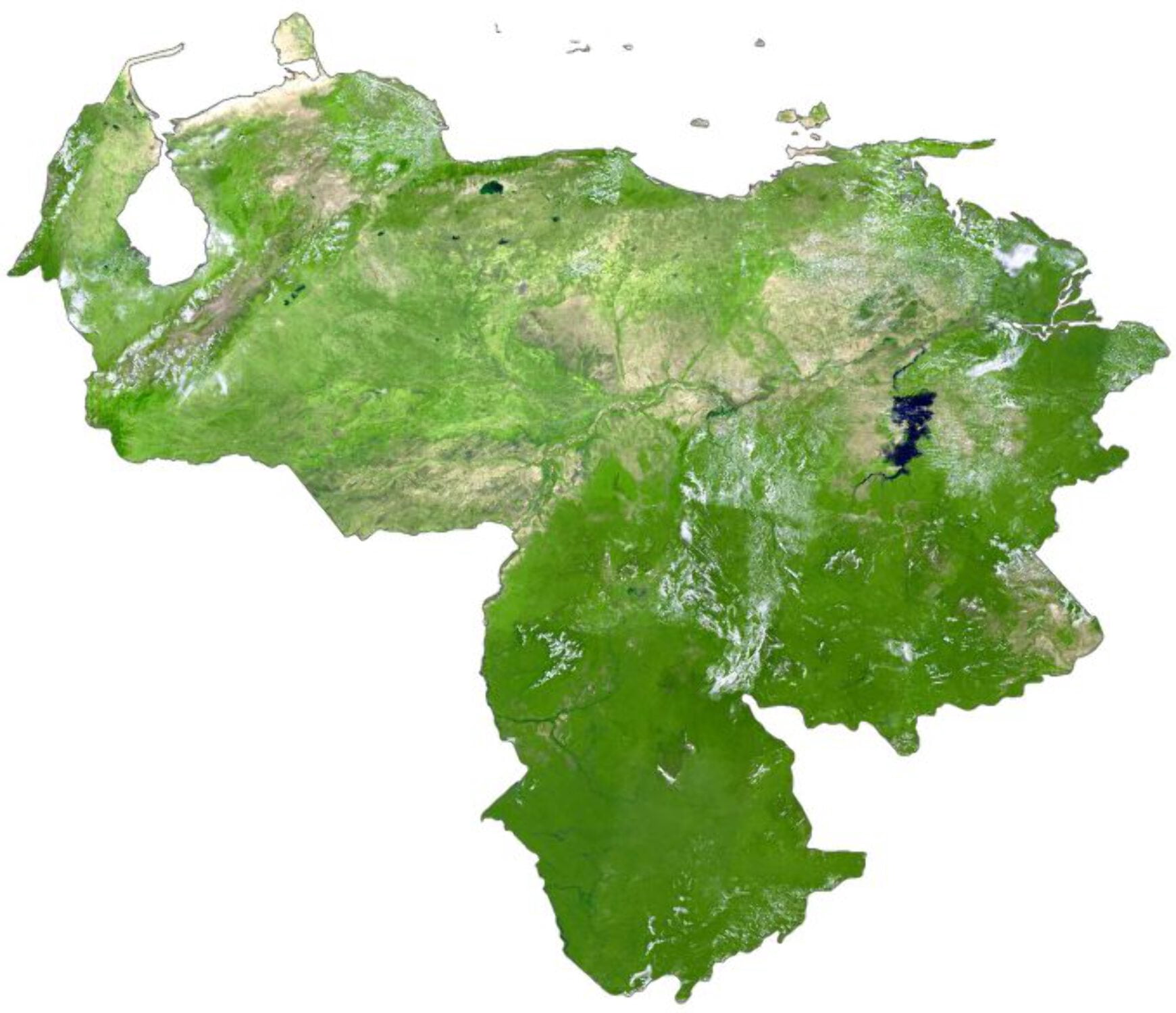 Venezuela Satellite Map GLOSSY POSTER PICTURE PHOTO PRINT BANNER ...