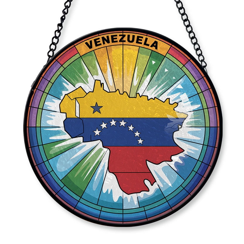 Venezuela Travel Decor Suncatcher Stained Glass Window Hanging, Gift ...