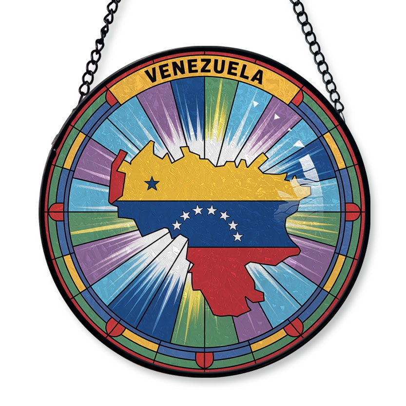 Venezuela Travel Decor Suncatcher Stained Glass Window Hanging, Gift ...