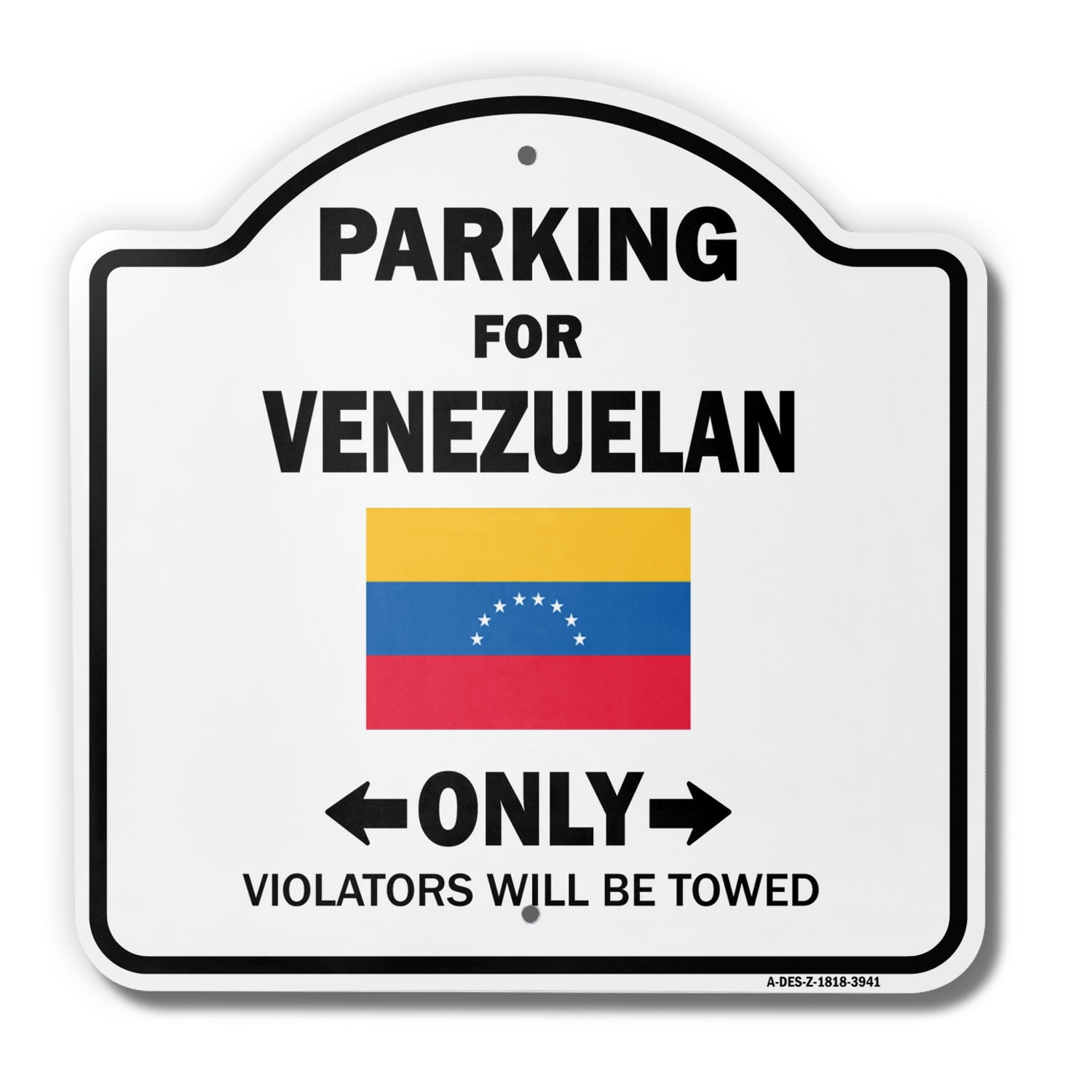 Venezuelan Parking 18" X 18" Heavy-Gauge Aluminum Architectural Sign ...