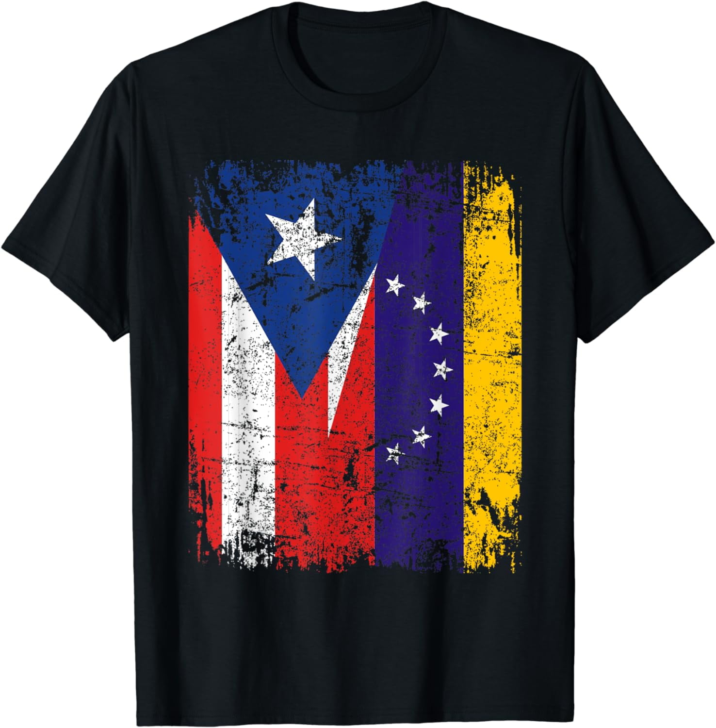 Venezuelan Puerto Rican Flags, Puerto Rico Venezuela Roots T-Shirt ...