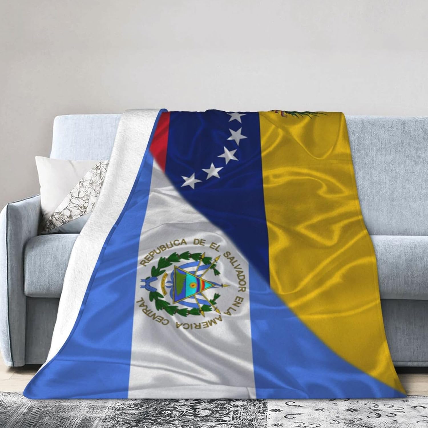 Venezuelian and Salvadorean Triangle Flag Blanket Soft Throw Blankets ...