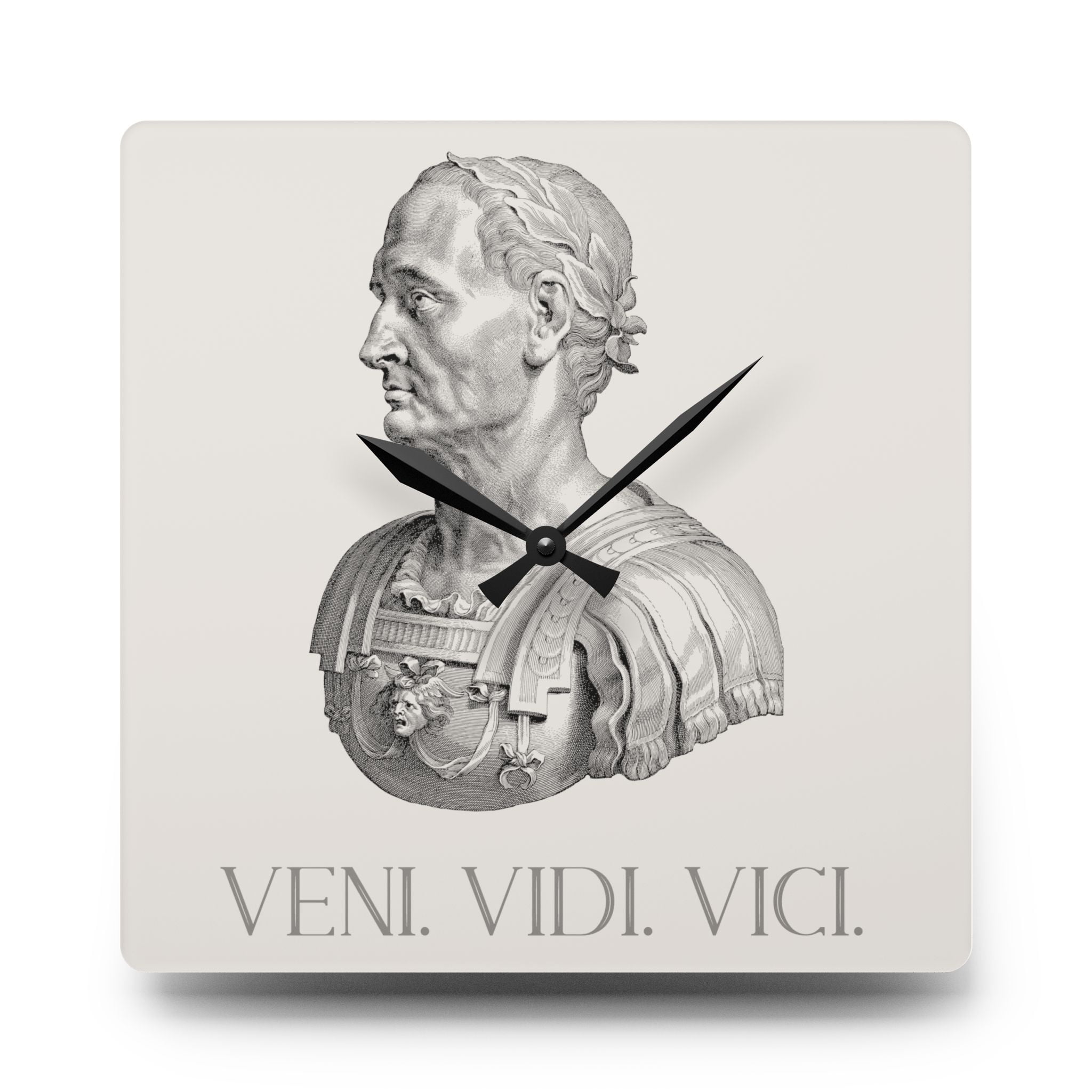 Veni Vidi Vici | Julius Caesar Wall Clock - 10.75'' × 10.75'' (Square ...