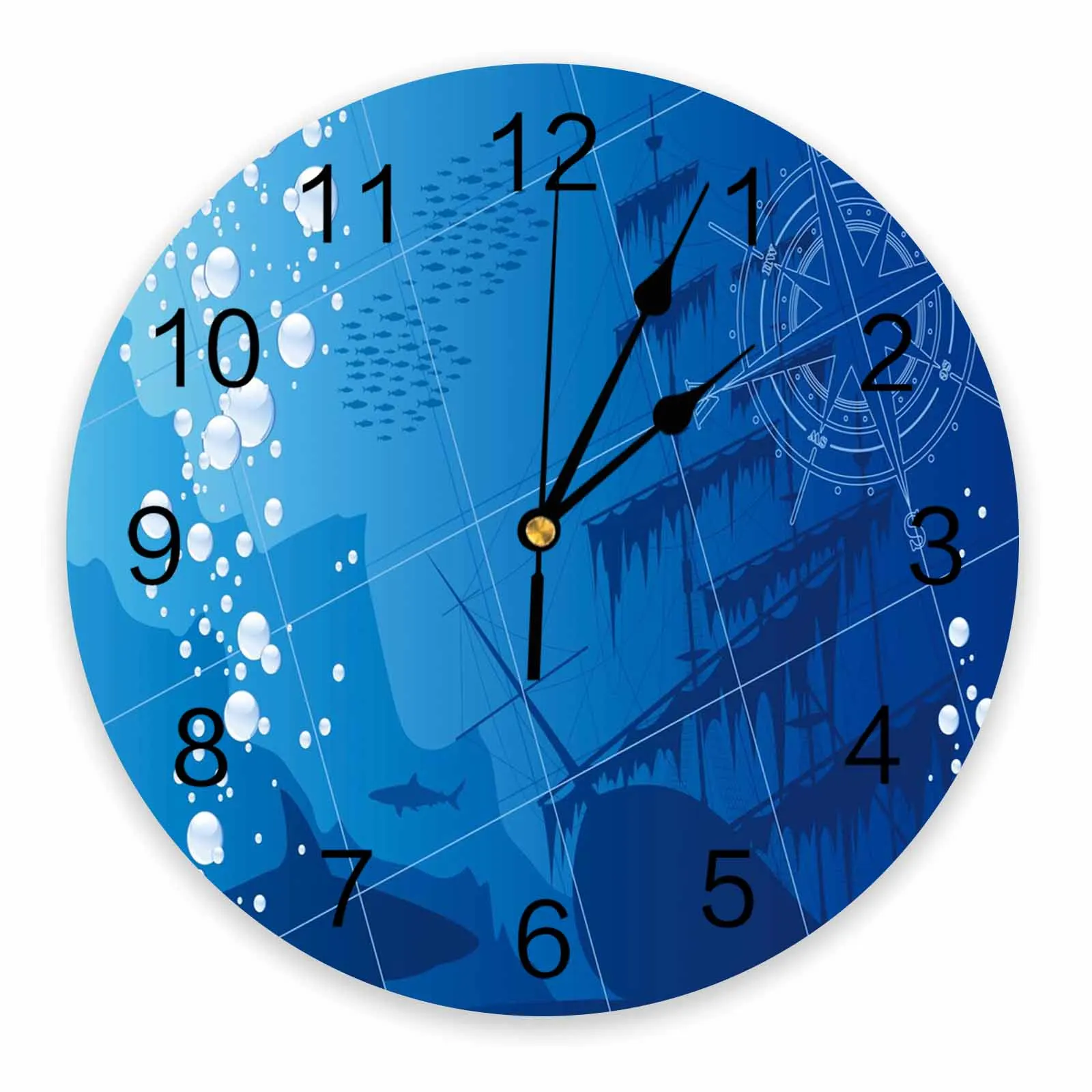 Venice Building Water Boat Sunset Round Wall Clock Hanging Silent Time ...