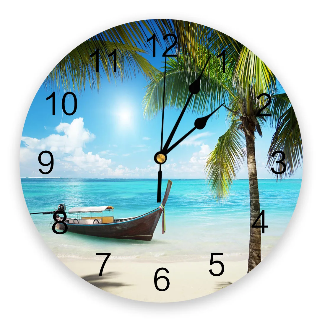 Venice Building Water Boat Sunset Round Wall Clock Hanging Silent Time ...
