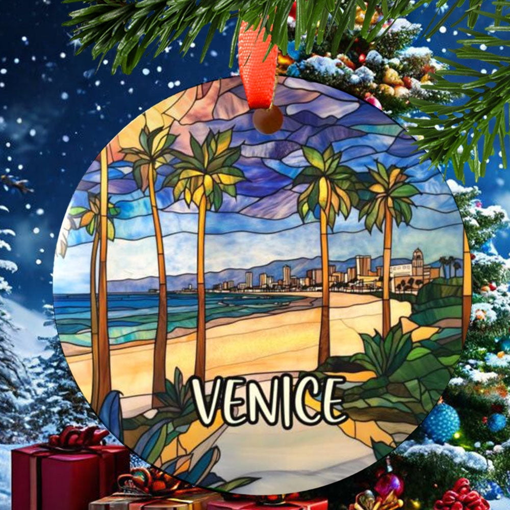 Venice California Christmas Ornament, Ceramic, Acrylic - Destination ...