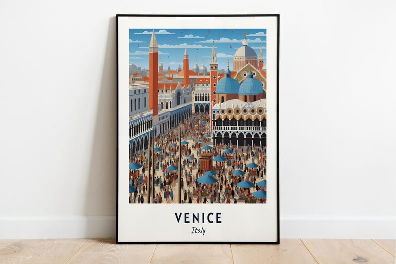 Venice City Print - Italy Travel Poster, Venice Wall Art Gift - Walmart.com