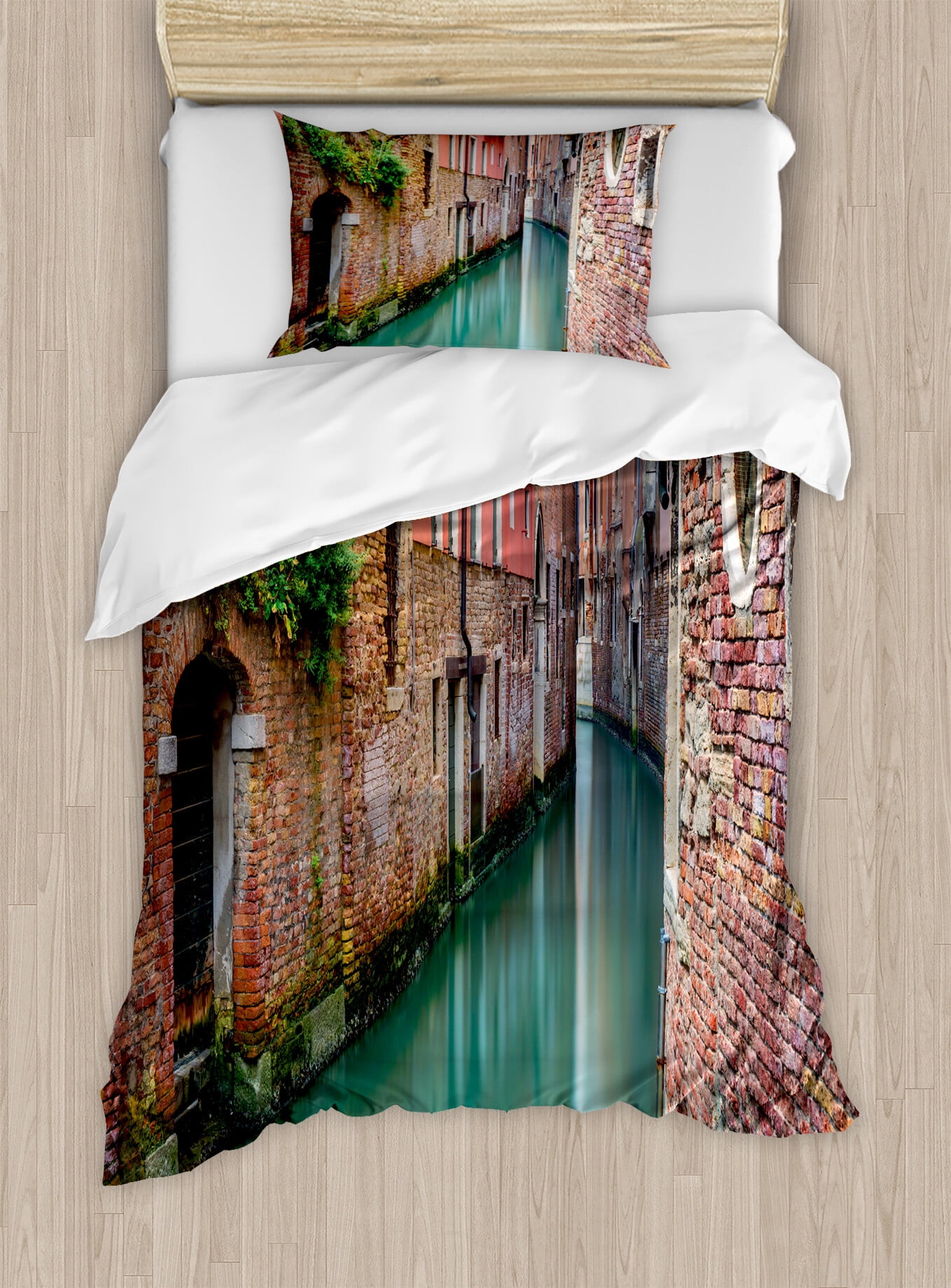 Venice Duvet Cover Set, Scenic Water Canal and Old Historic Buildings ...