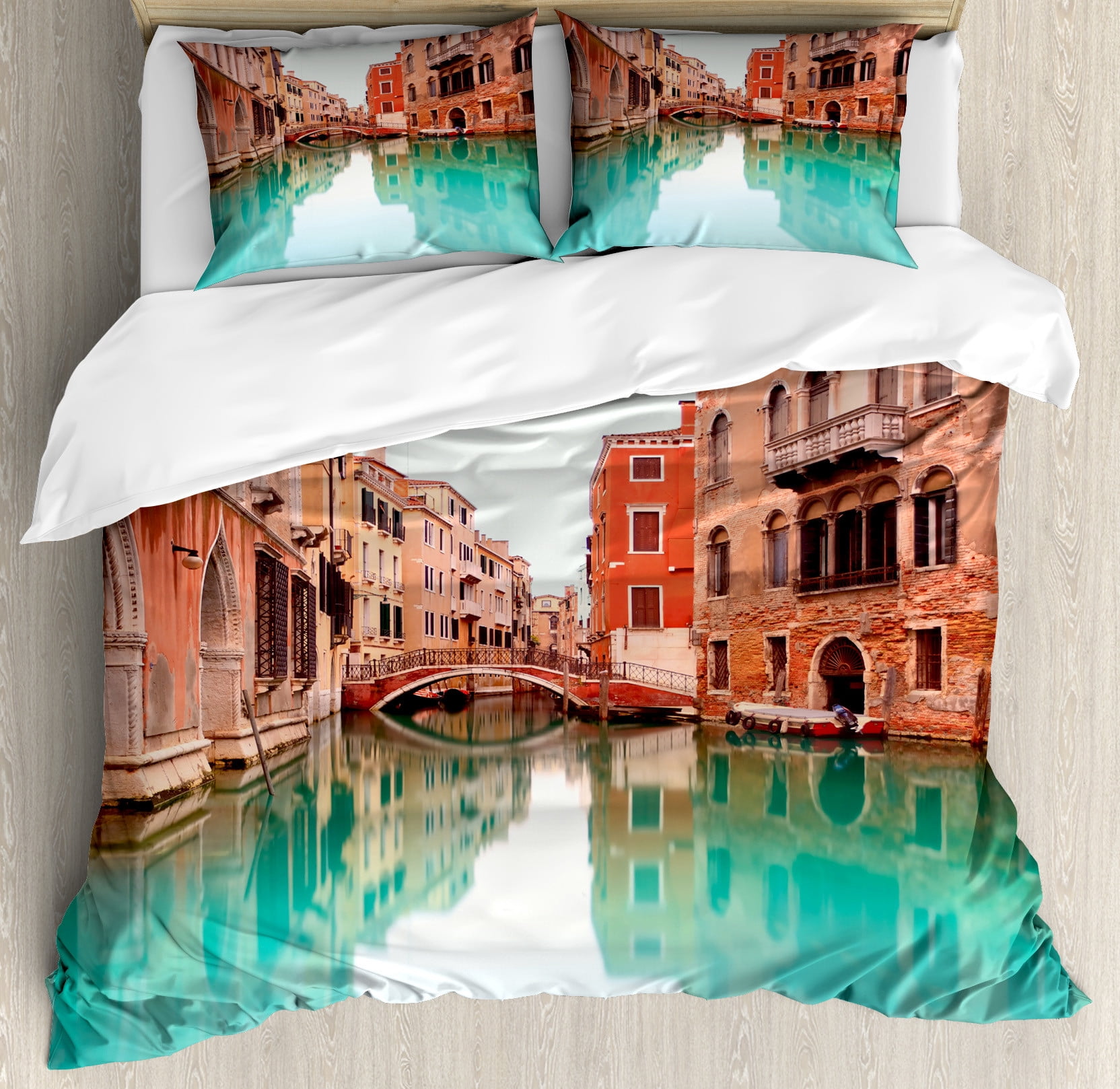 Venice Duvet Cover Set, Water Canal and Bridge Typical Venetian ...