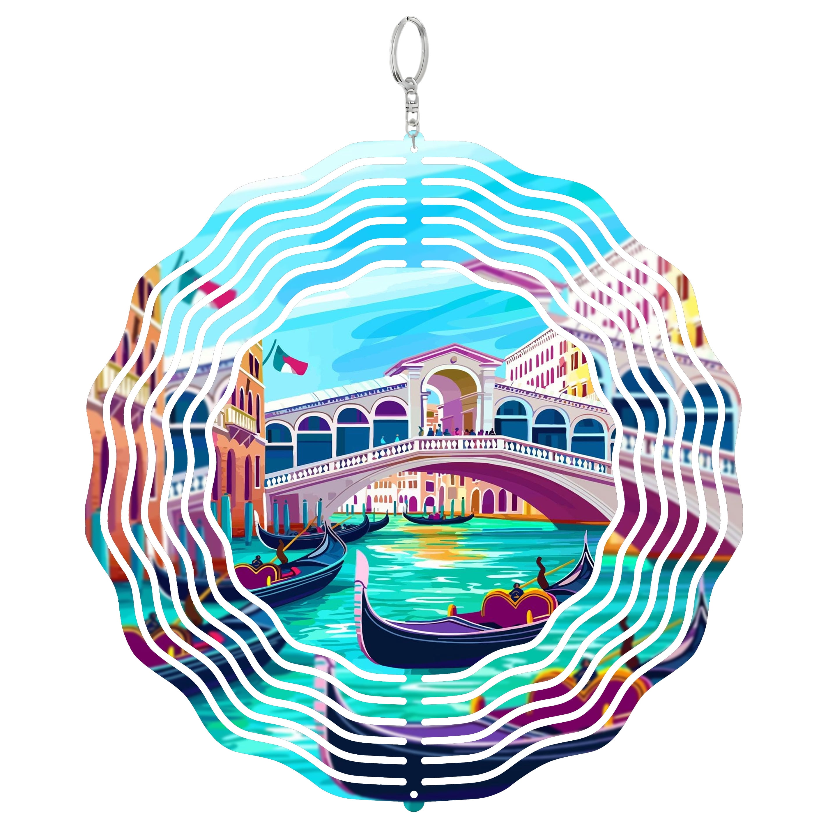 Venice Gondola 3D Wind Spinner Kinetic Yard Art Garden Hanging Decor ...