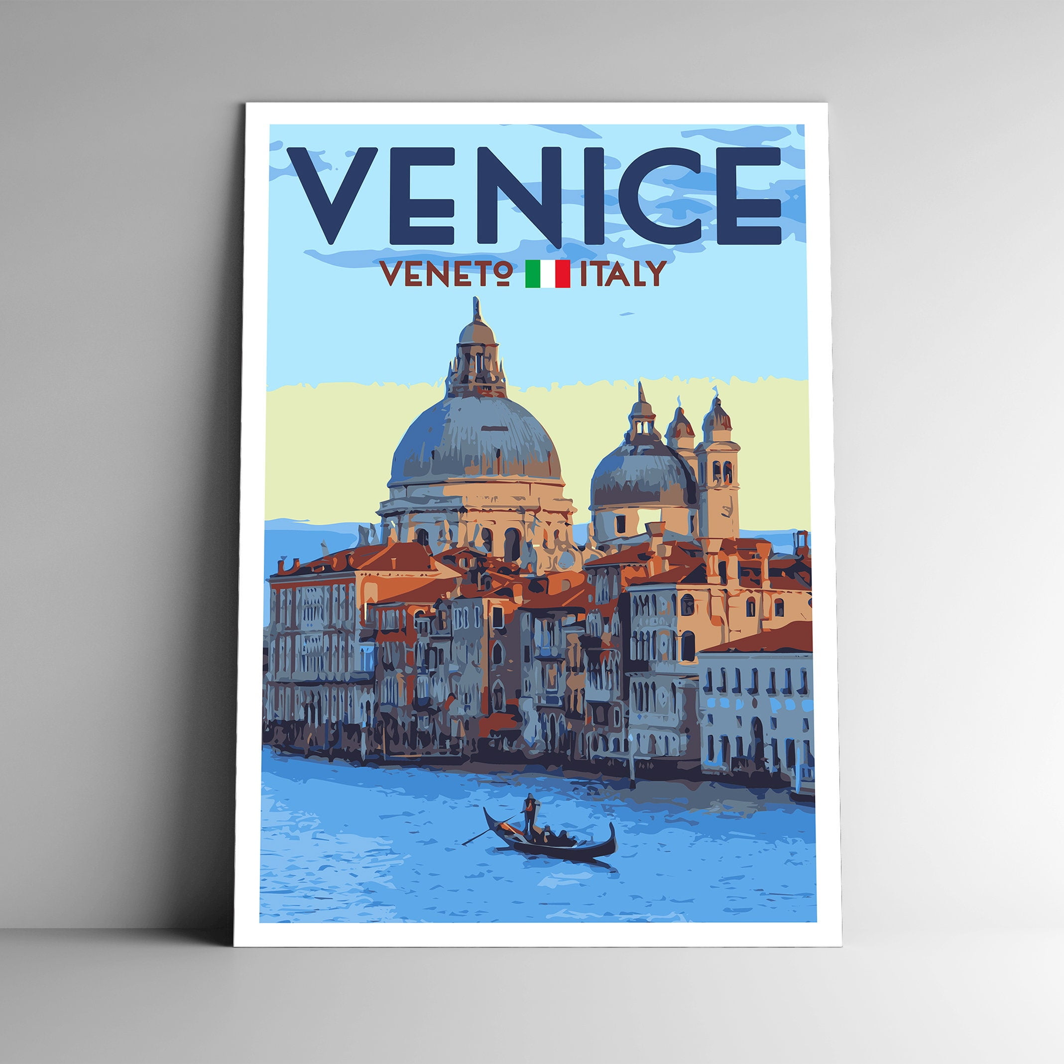 Venice Italy Vintage Travel Poster / Postcard WPA Style Retro Art Print ...