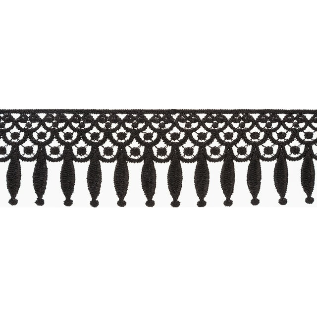 Venice Lace Fringe 1 - 3/4" X 10yd - Black - Walmart.com