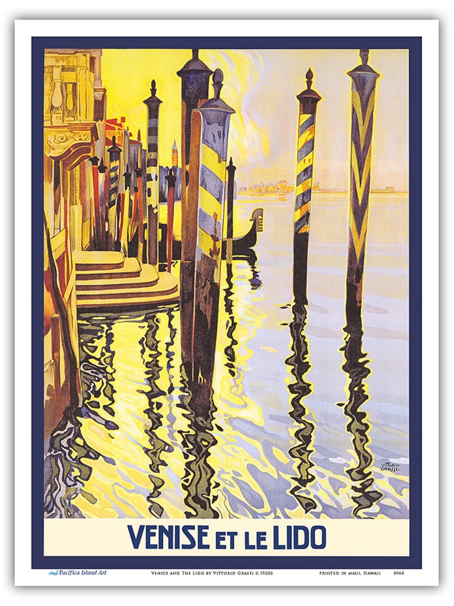 Venice Lagoon and the Lido Beach - Vintage Travel Poster by Vittorio ...