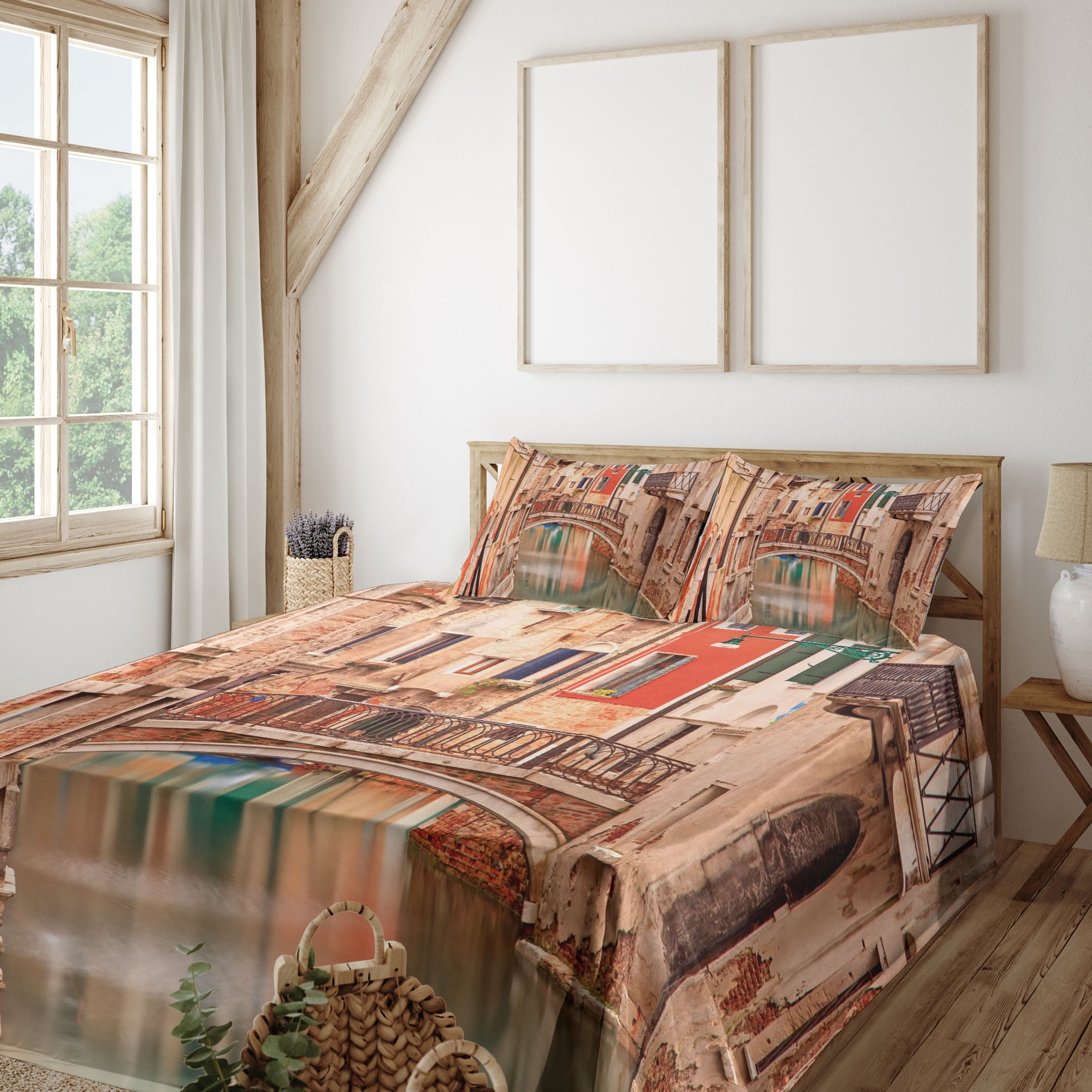 Venice Sheet Set, European Old Town Stone Bridge Houses and Historic ...