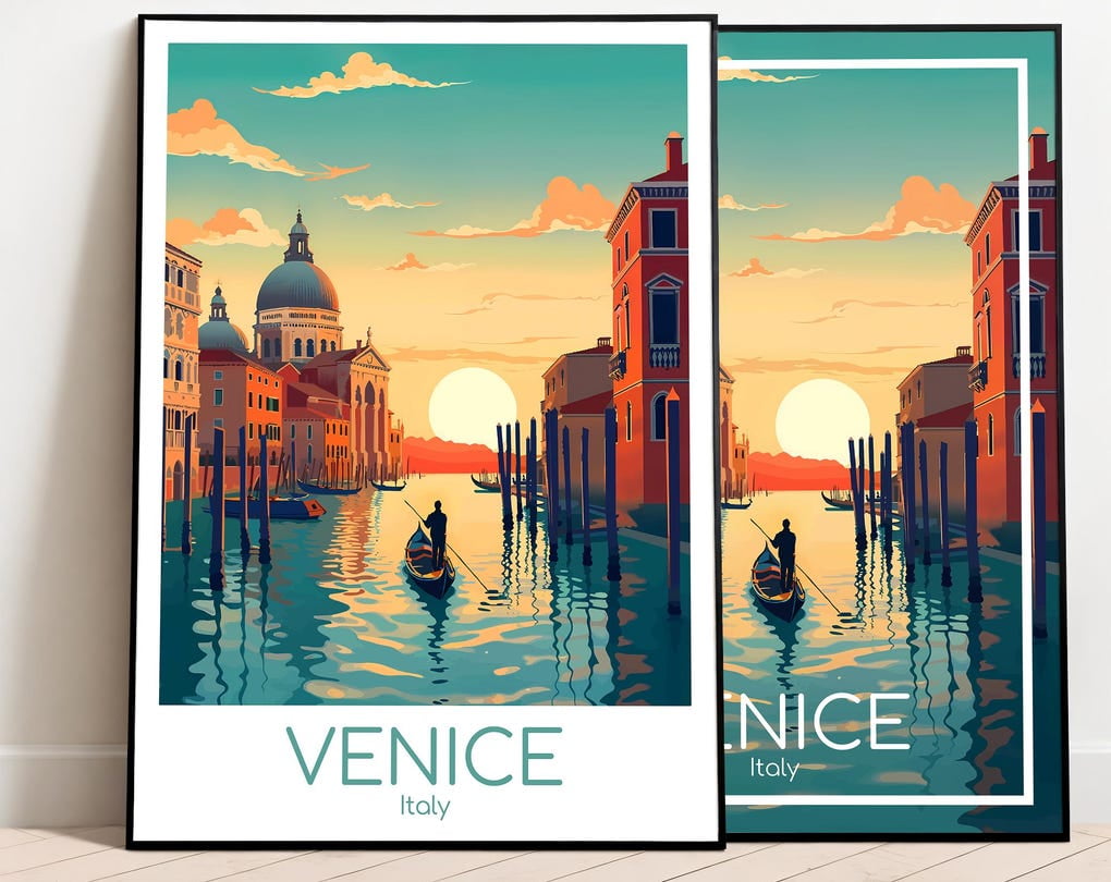 Venice Travel Poster Venice Poster Wall Art Italy Vintage Poster Travel ...
