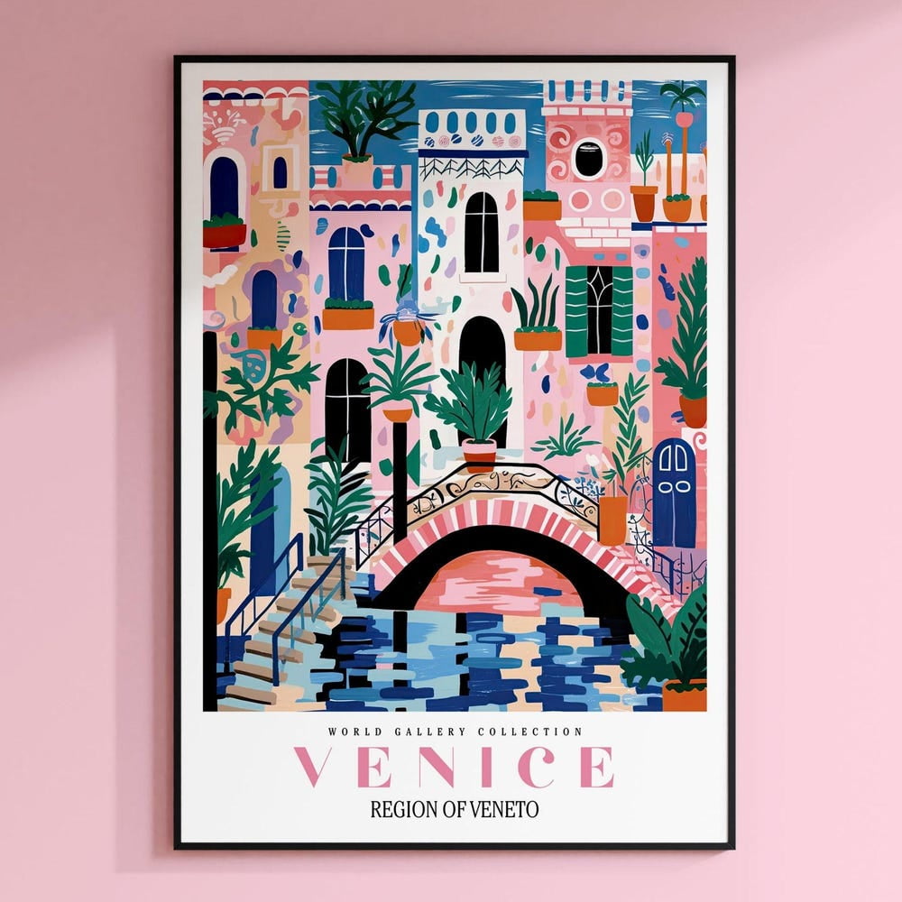 Venice Travel Print, Italy Wall Art, City Poster, Colorful Wall Art ...