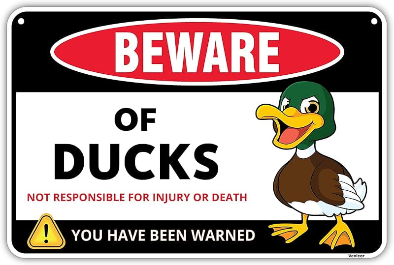 Venicor Duck Sign Decor - 8 x 12 Inches - Aluminum - Duck Gifts for ...