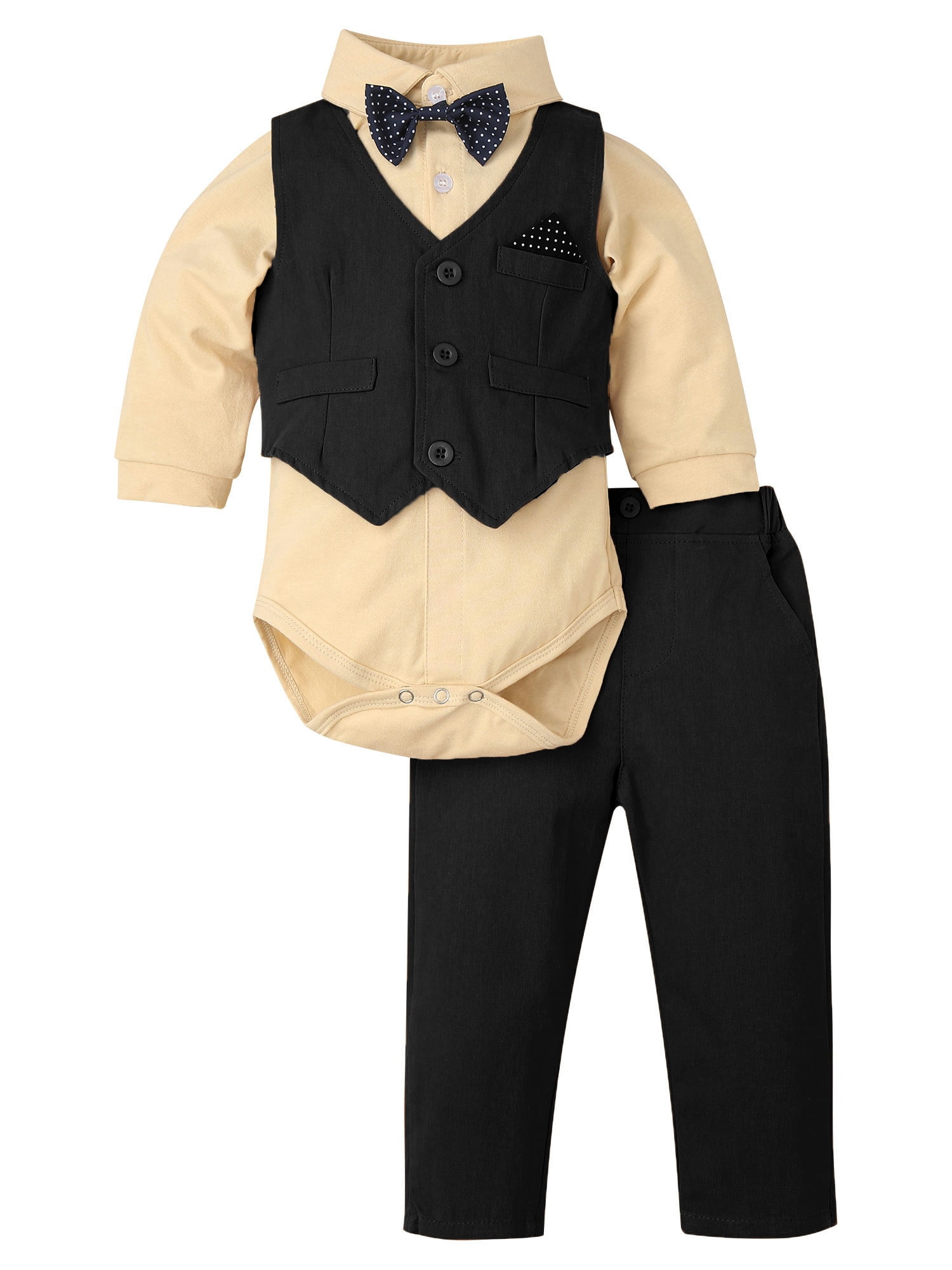 Venjoe Baby Boys Gentleman Outfit Newborn Infant Formal Suit Tuxedo ...
