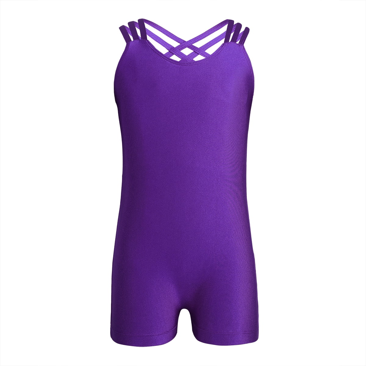 Venjoe Big Girls Classic One Piece Criss Cross Back Gymnastics Leotard ...